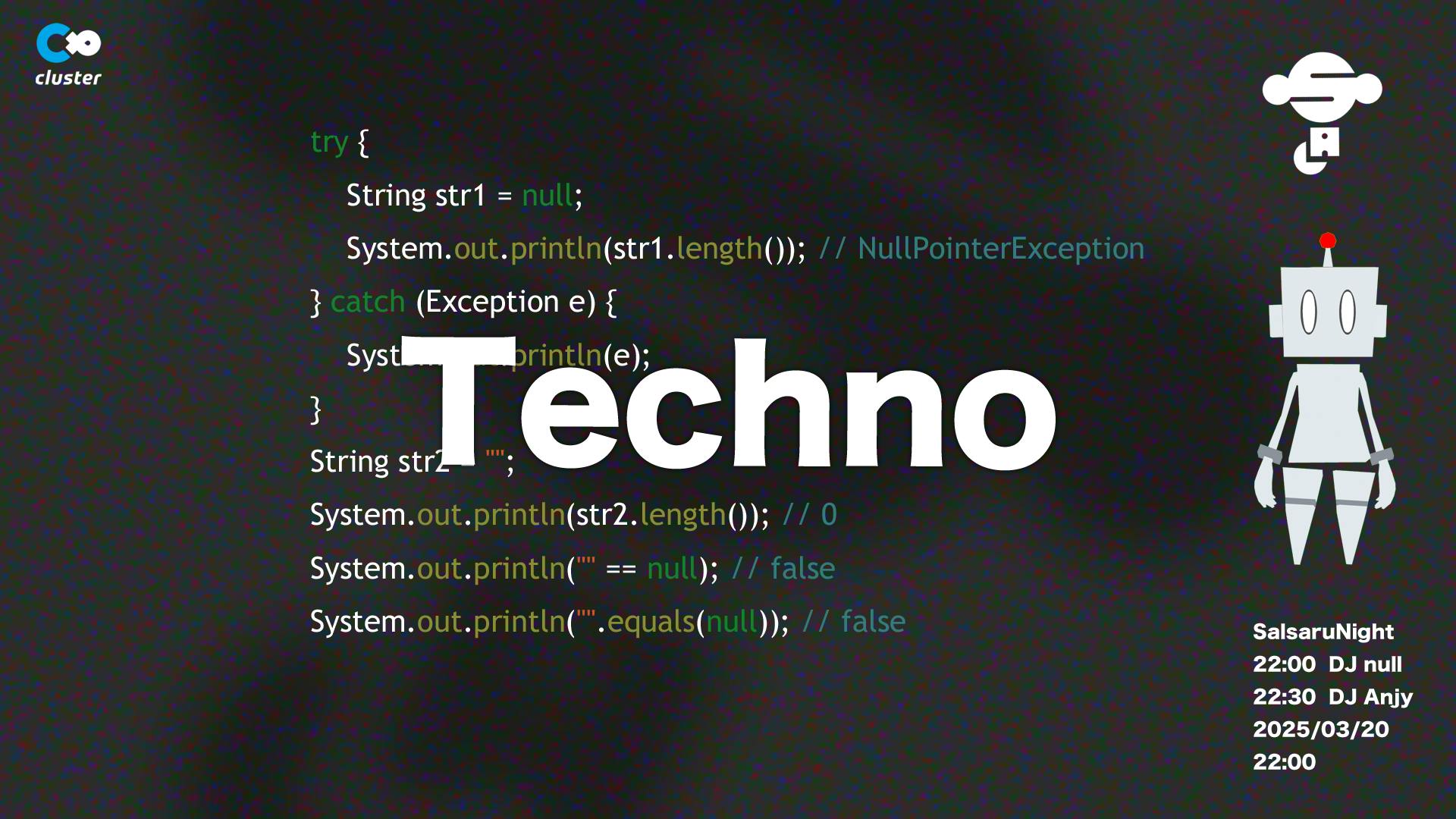 さるサルナイト #54 Techno by DJ null | メタバースプラットフォーム cluster（クラスター）